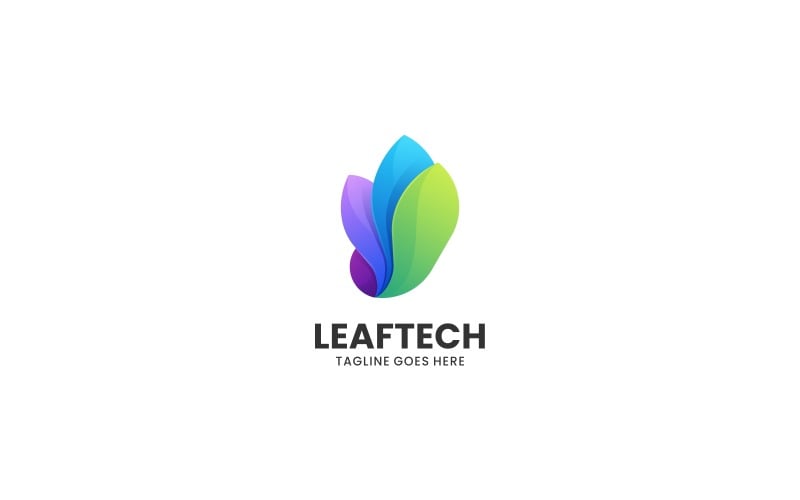 Leaf Tech Gradient Logo Style #274263 - TemplateMonster