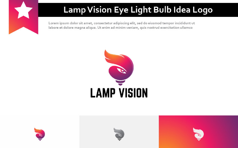 Lamp Vision Eye Light Bulb Idea Logo - TemplateMonster
