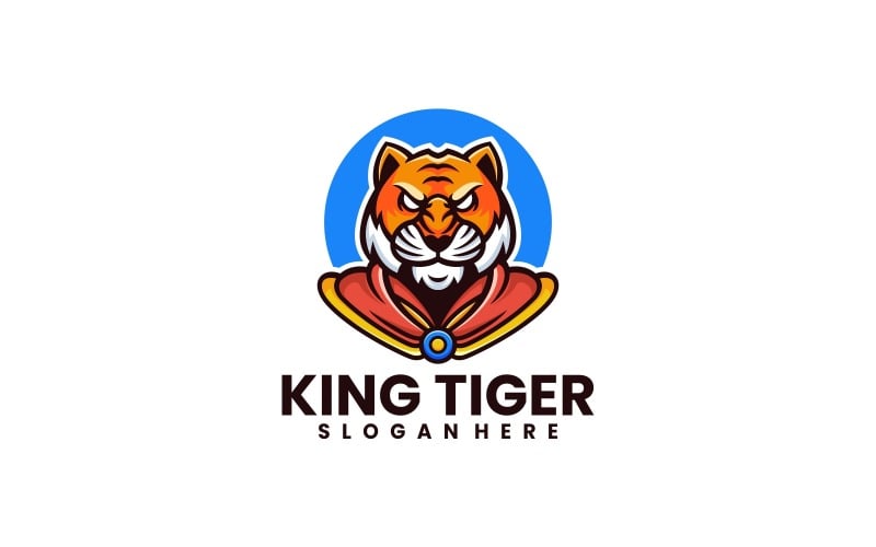 King Tiger Simple Mascot Logo #274452 - TemplateMonster