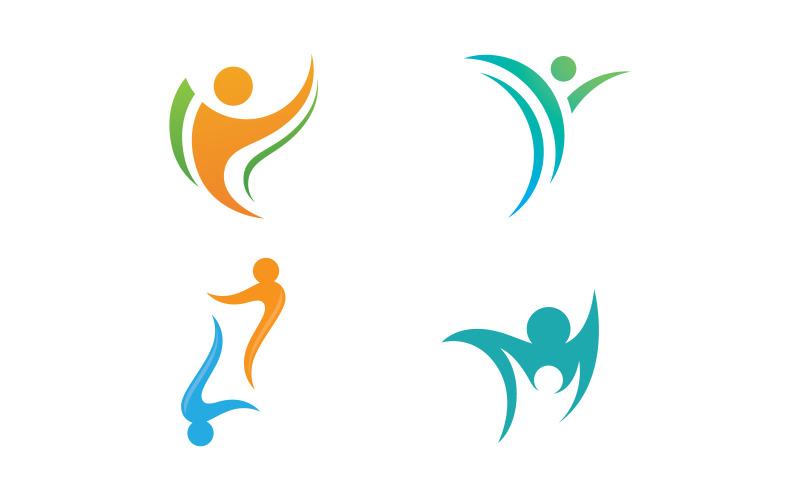 Healthy People logo template. Vector illustration. V11