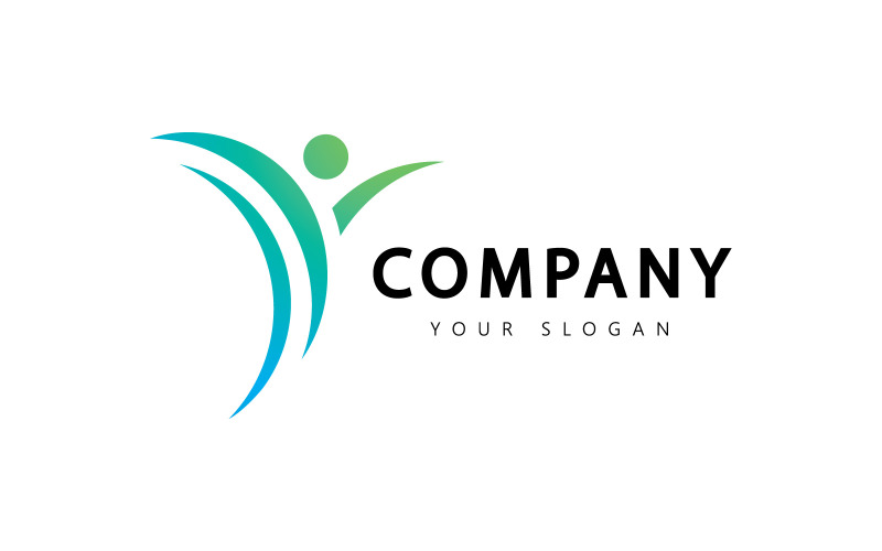 Healthy People logo template. Vector illustration. V4