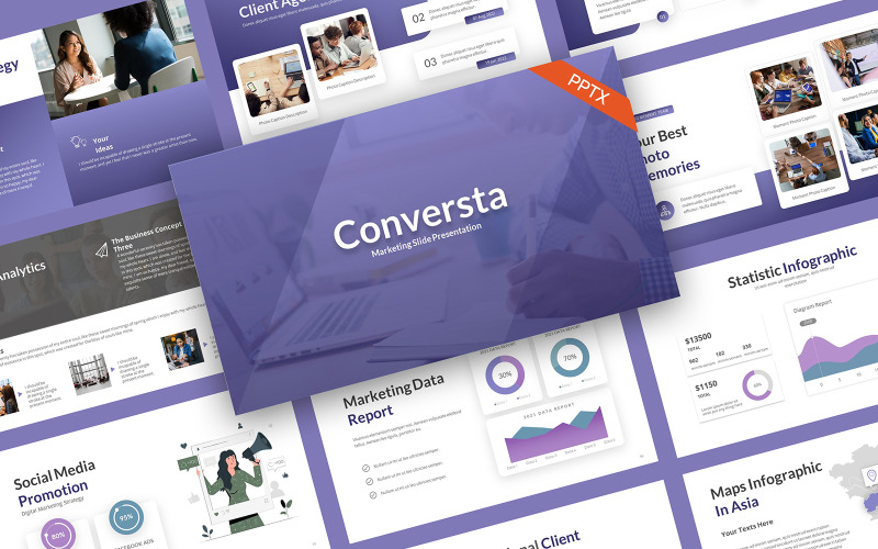 Plantilla de PowerPoint - marketing empresarial converta