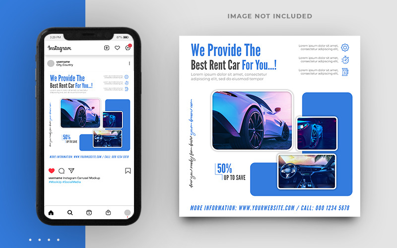 Car Rental Promo Social Media Banner Template