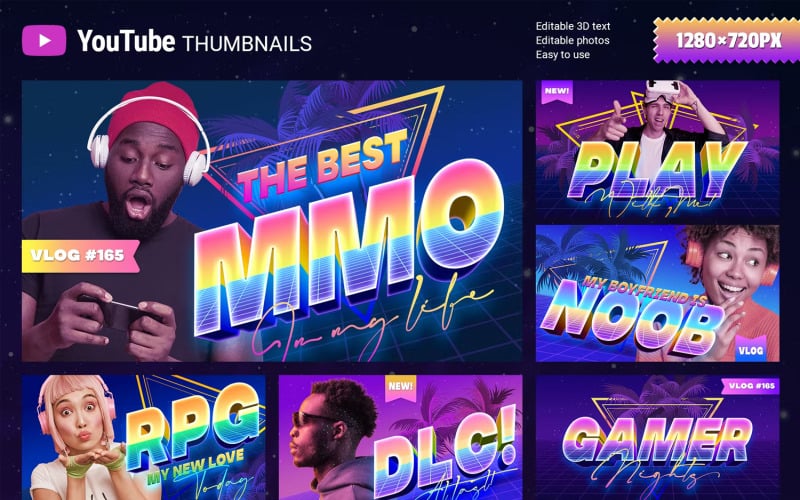 Gamer YouTube Thumbnails Templates #274782 - TemplateMonster