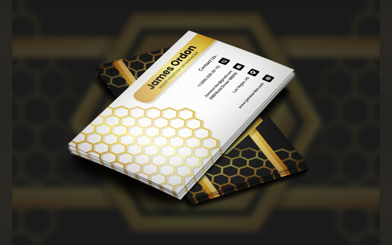 Gold Business Card Design 3 #274997 - TemplateMonster