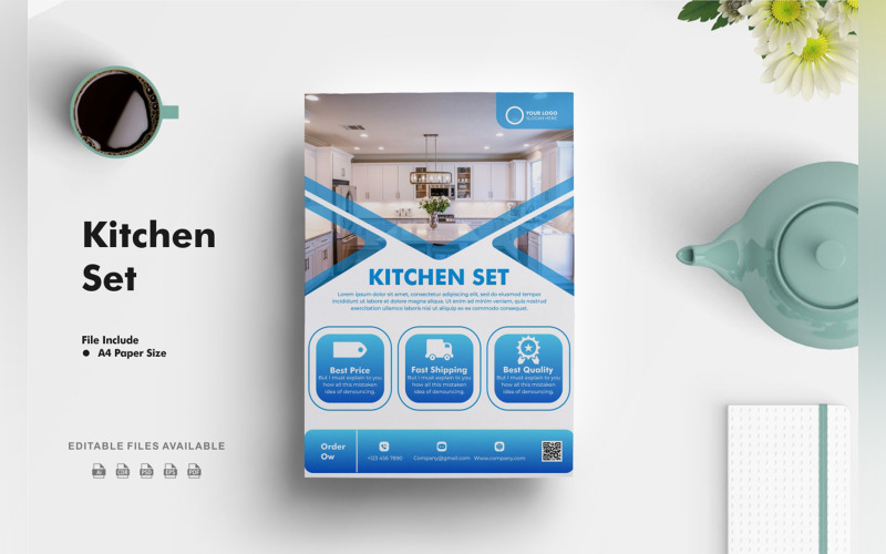 Kitchen Set Flyer Template #274985 - TemplateMonster
