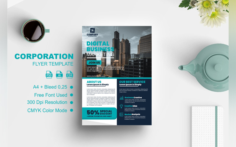 Digital Business Flyer Design #275005 - TemplateMonster