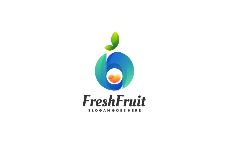 Modèle de logo dégradé de fruits frais - TemplateMonster