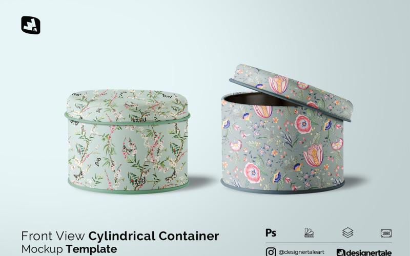 Cylindrical Container Mockup #275435 - TemplateMonster