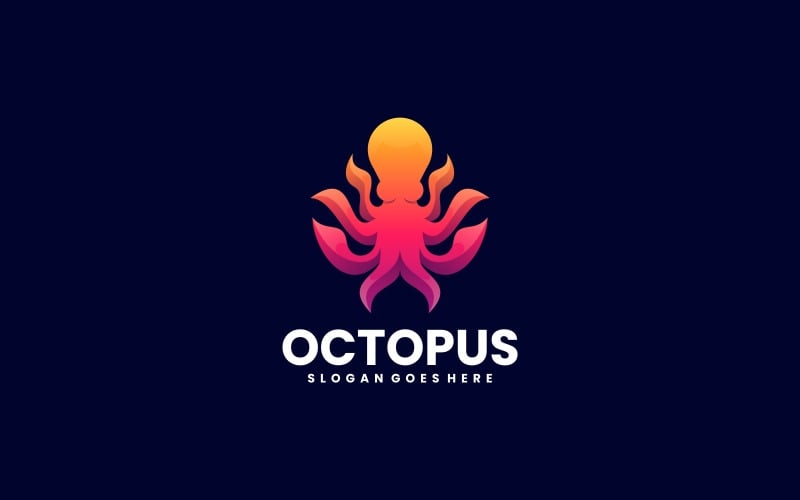 Octopus Gradient Colorful Logo Template - TemplateMonster