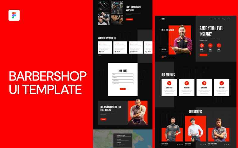Barbershop UI Figma Template #275569 - TemplateMonster