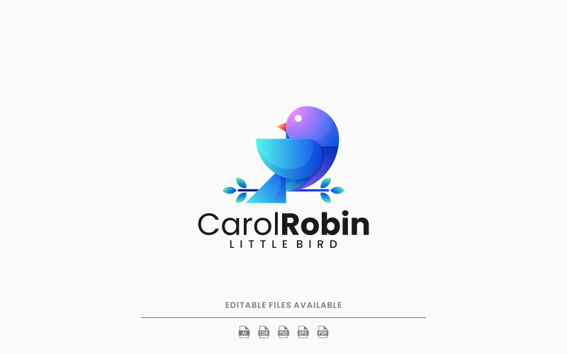 Robin Bird Gradient Logo Style #275579 - TemplateMonster