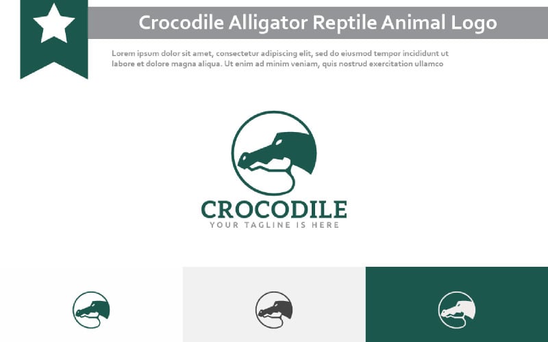 Crocodile, alligator, reptile sauvage, animal, nature, faune, logo
