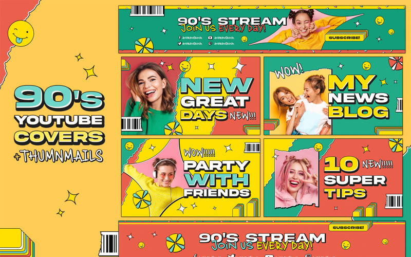 90s YouTube Covers and Thumbnails #275674 - TemplateMonster