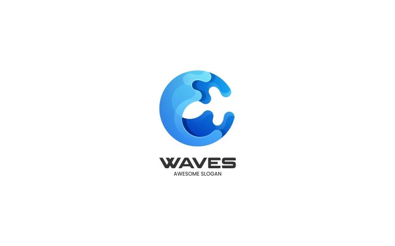 Waves Color Gradient Logo Design #241159 - TemplateMonster