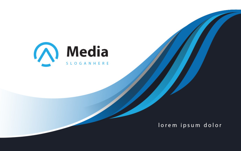 Business card in blue color PSD #275873 - TemplateMonster