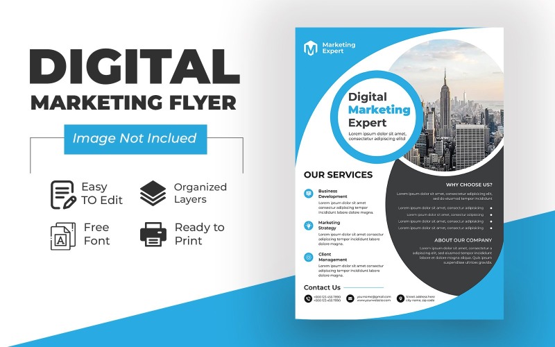 Conception de flyers de marketing numérique - TemplateMonster