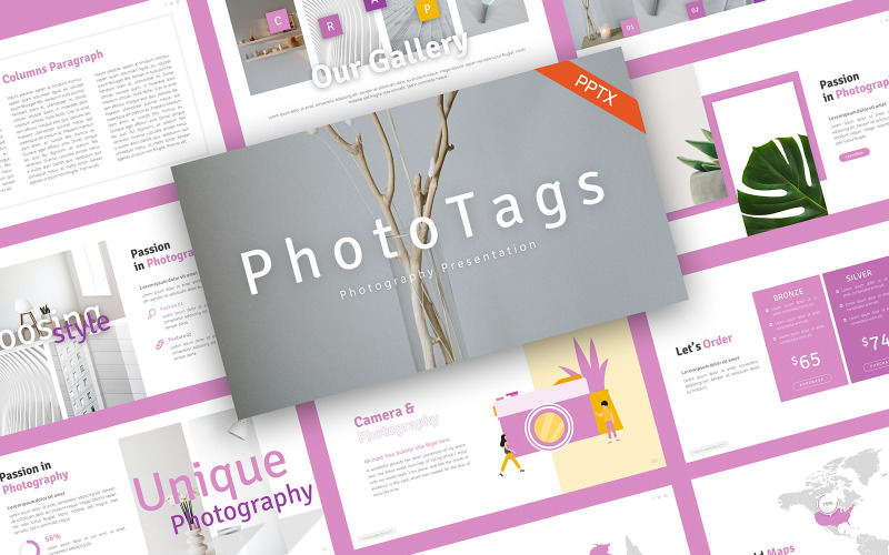 PhotoTags Photography Minimalist PowerPoint Template