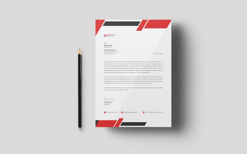 Creative Flat Style Letterhead Template with Various Colors