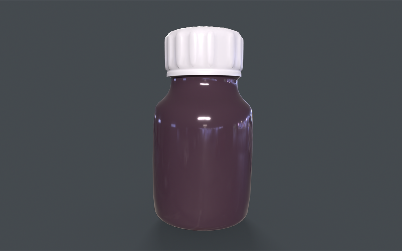 Botella de medicina Low-poly modelo 3D - TemplateMonster