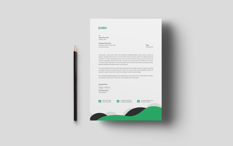 Business Letterhead with Minimal Style - TemplateMonster