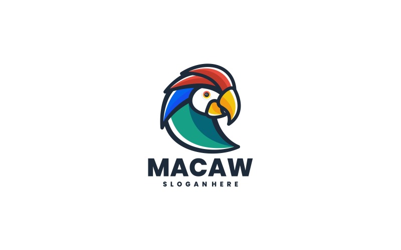 Macaw Color Mascot Logo Style #276260 - TemplateMonster