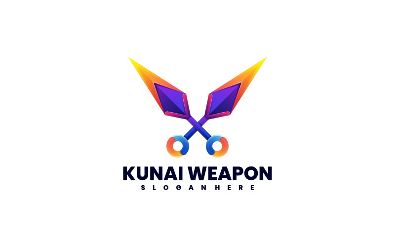 Kunai Silah Gradyan Renkli Logo #276446 - TemplateMonster