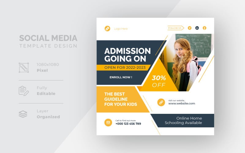 Kids Education Social Media Instagram Post Banner Template