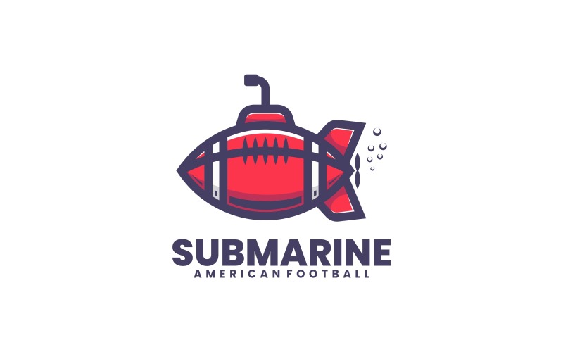 Logotipo de mascote simples submarino - TemplateMonster