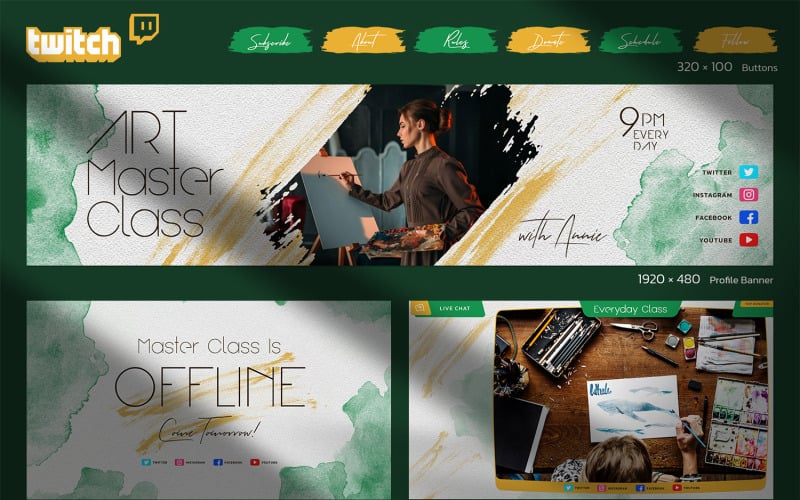 Art Master Class Twitch Kit #276817 - TemplateMonster