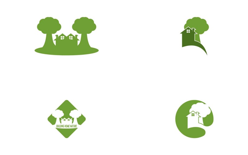 Building Home Nature Logo Vector Template 17