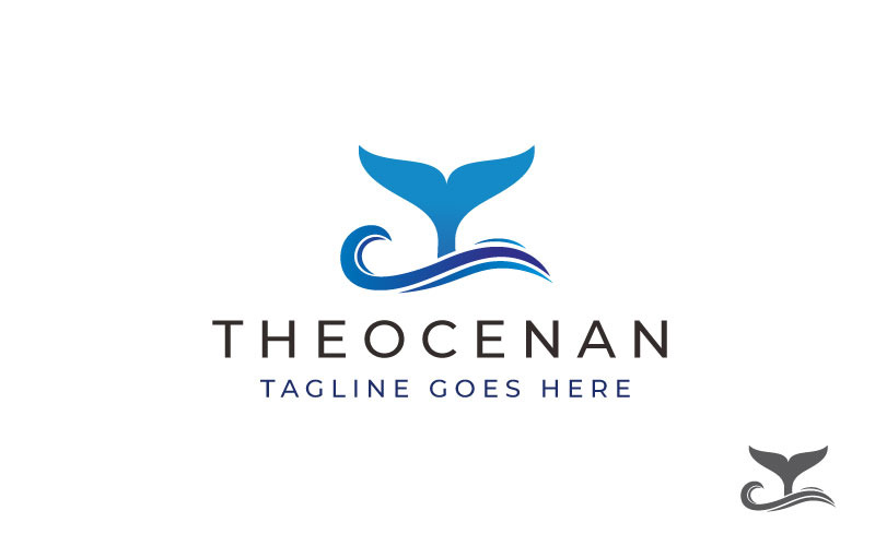 Whales Tail Logo Design Vector Template - TemplateMonster