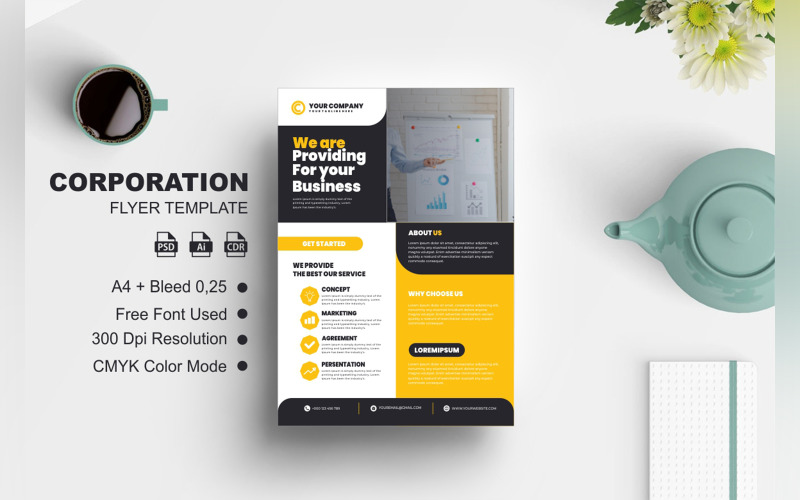 Business Corporation Flyer Design #277052 - TemplateMonster