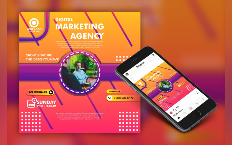 Webinar Marketing Flyer | Social Media - TemplateMonster