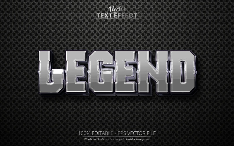 Legend - Editable Text Effect, Calligraphy Metallic Shiny Text Style ...