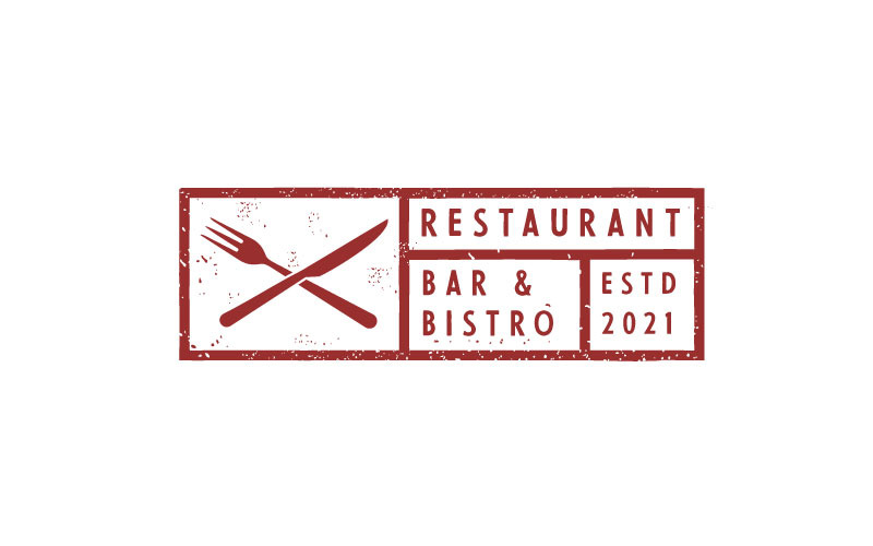Restoran Logo Tasarım Vektör Şablonu için Vintage Rustik Damga Rozeti