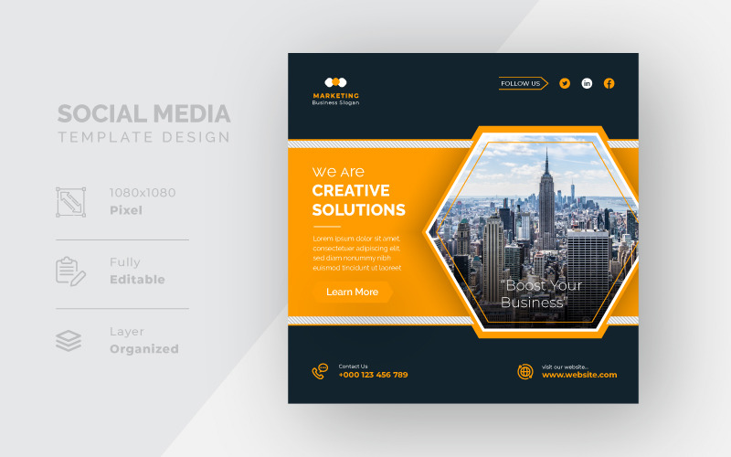We Are Creative Solution Agency Corporate Business Flyer Square Social ...