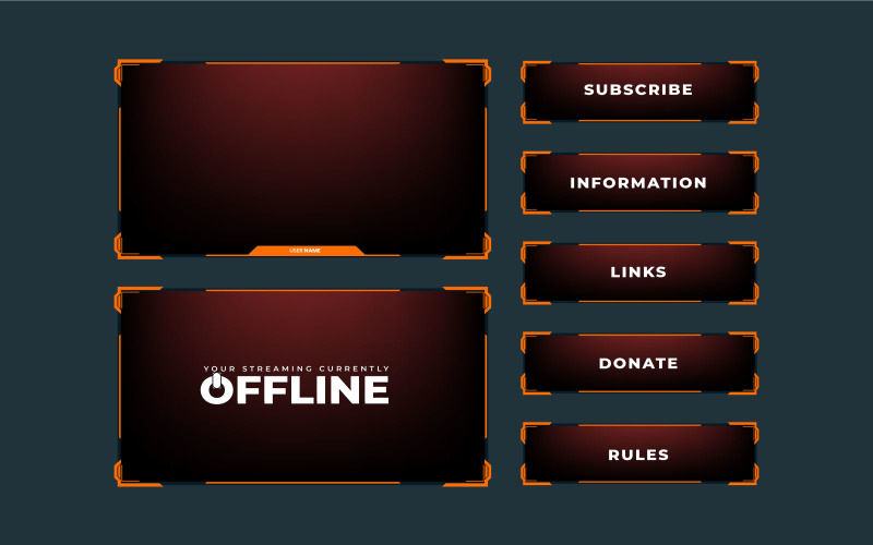 Broadcast overlay frame design vector - TemplateMonster