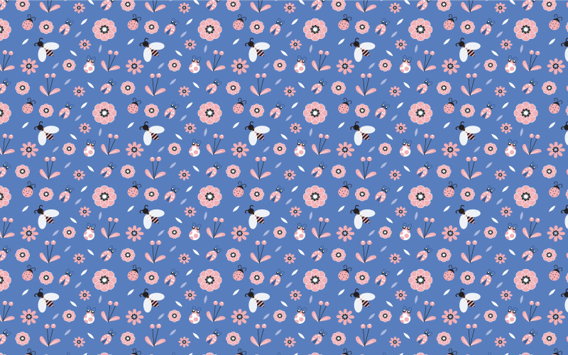 Endless floral pattern vector design - TemplateMonster