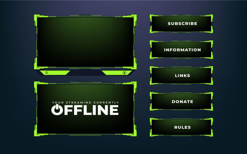 Stream overlay vector for screen panel - TemplateMonster