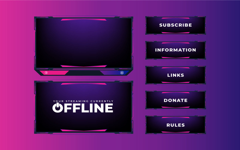 Stream overlay vector for screen panel - TemplateMonster