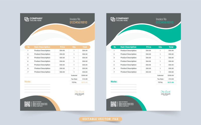 Creative invoice template decoration - TemplateMonster