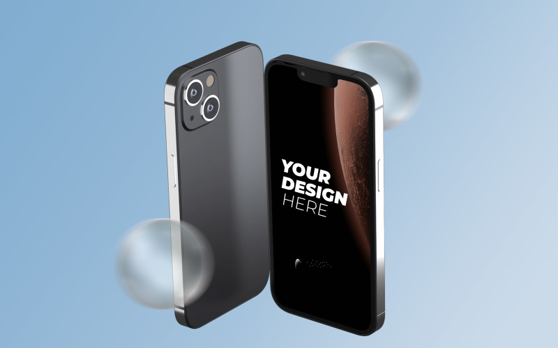 IPhone 13 Modern Mockup PSD Template - TemplateMonster