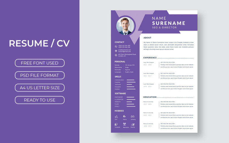 Modern Director Professional Resume Cv Design Modern Director Professional Resume Cv Design