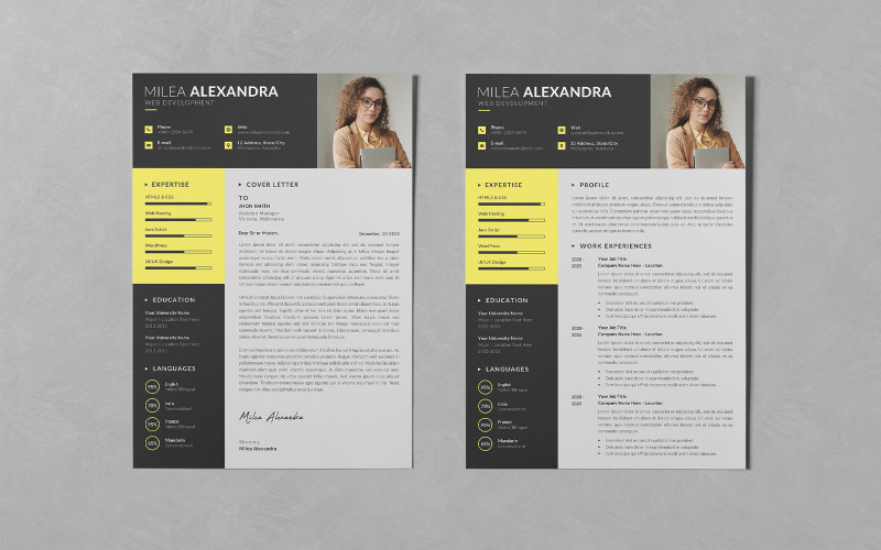 Clean Minimalist Resume/CV Design Templates - TemplateMonster