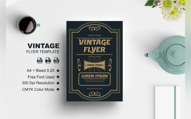 Vintage Flyer Design Template 1 #277629 - TemplateMonster