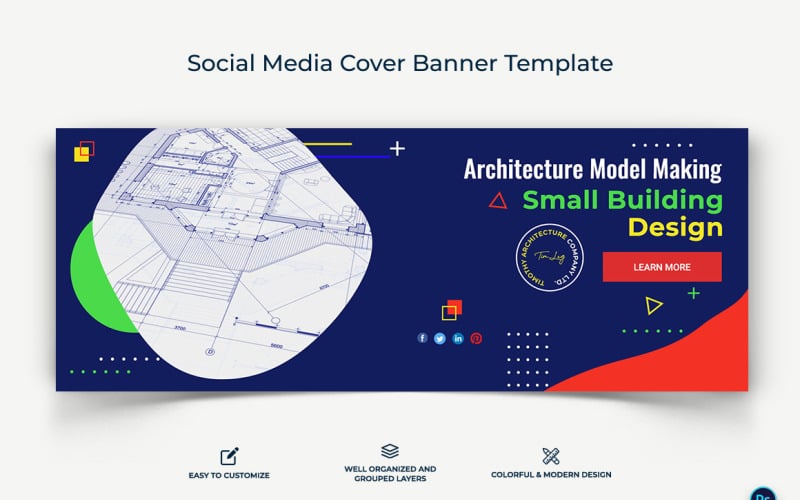 Architecture Facebook Cover Banner-03 - TemplateMonster