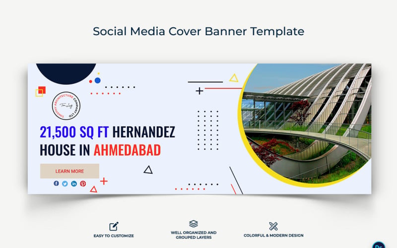 Architecture Facebook Cover Banner-10 - TemplateMonster