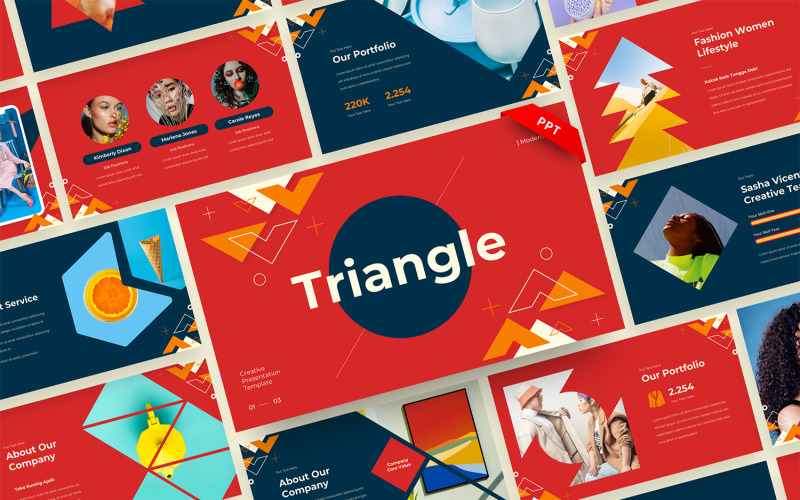Triangle - Creative PowerPoint Template - TemplateMonster