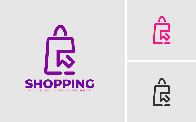 Online-Shopping-Logo-Design-Vorlage mit Einkaufstasche für E-Commerce ...